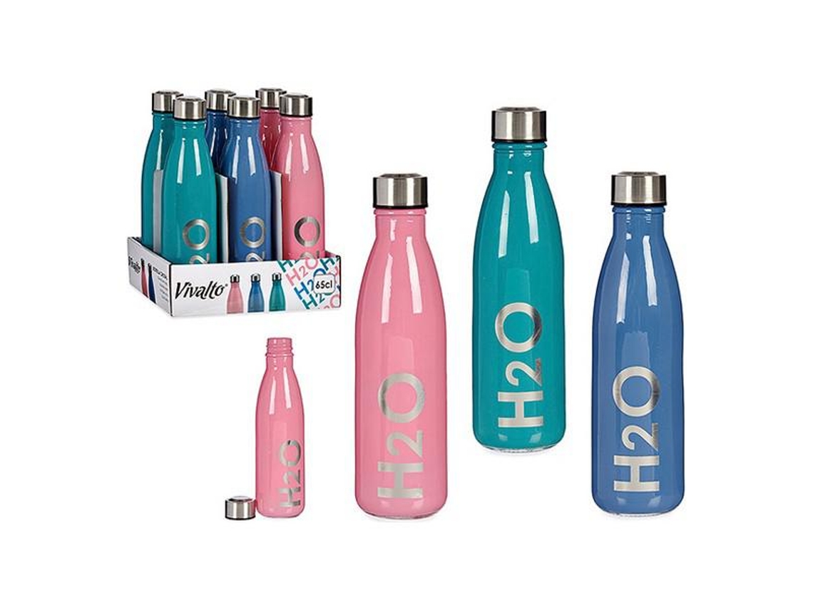 Garrafa H2O Vidro Aço inoxidável 650 ml | Worten.pt