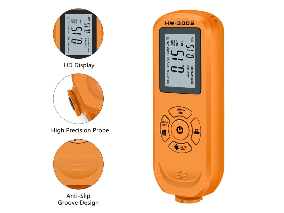 Medidor de Espessura de Revestimento Hw-300S 1 Mícron/0-2000Um HW-300S ...
