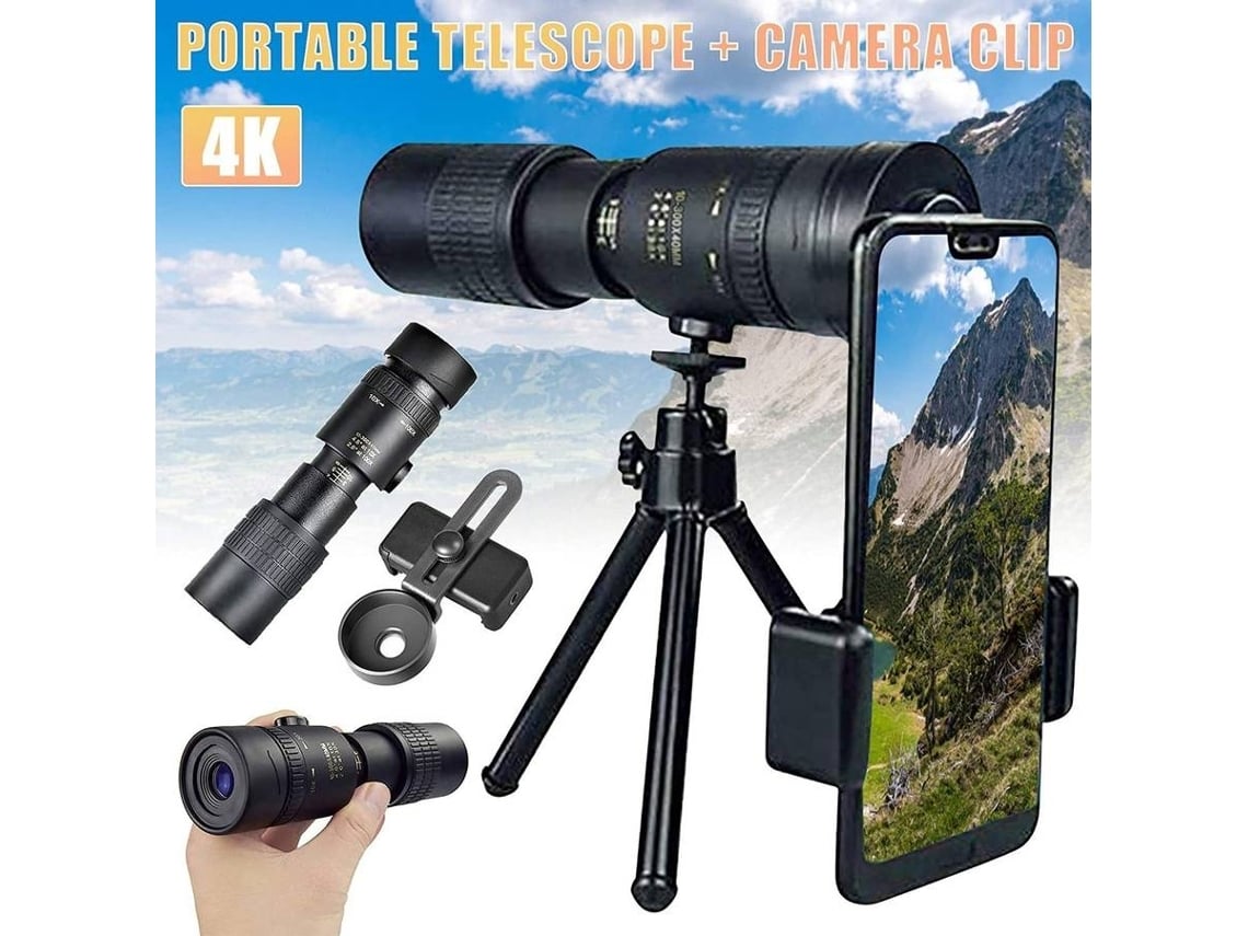 Monocular ENZONS com Zoom 12X50 e Suporte para Smartphone e Tripé para ...