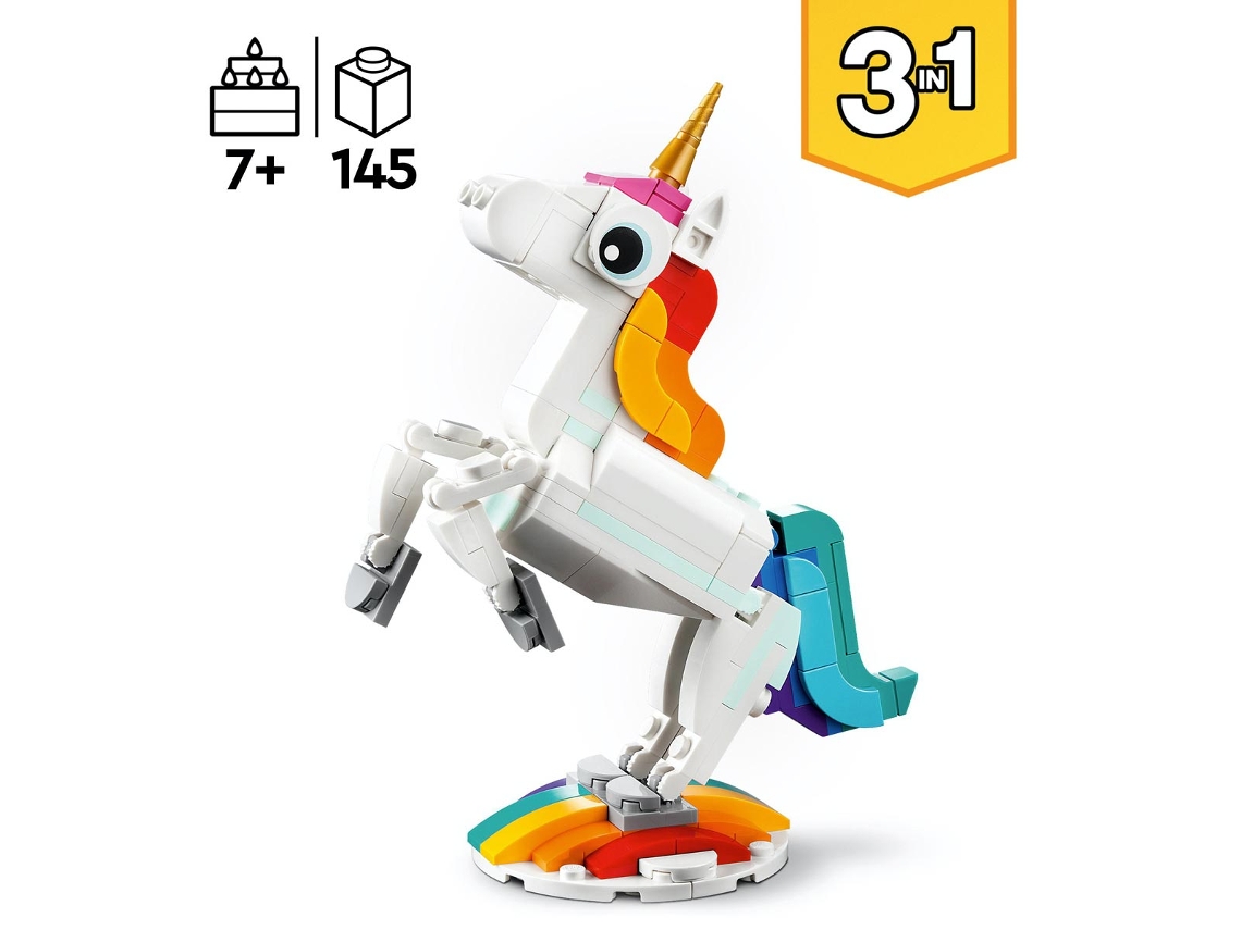 LEGO Creator 3 Em 1: Magic Unicorn 31140 (Idade Mínima Recomendada: 7 ...