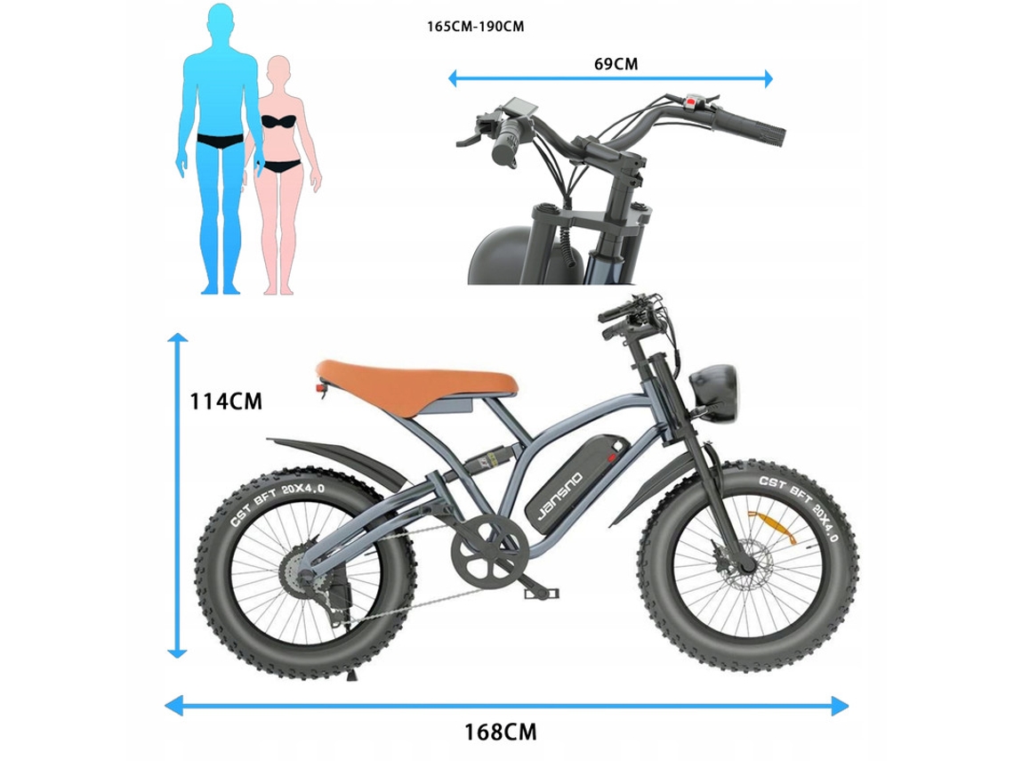 Bicicleta Elétrica Jansno X50 750w 12 8ah Lg Worten Pt