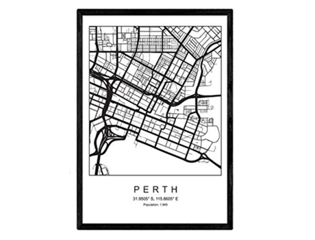 Póster NACNIC Mapa Perth (A3) | Worten.pt