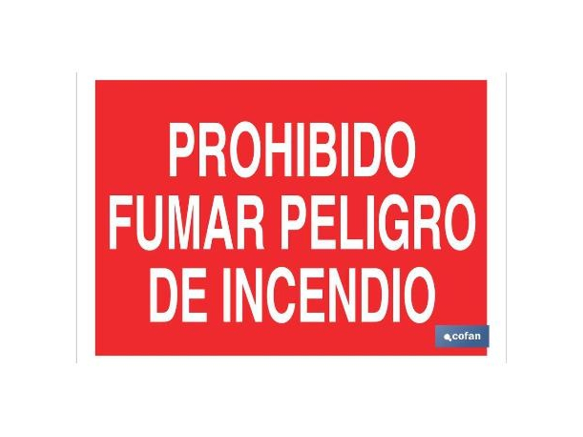 Señal poliestireno 297x210mm prohibido fumar peligro de incendio ...