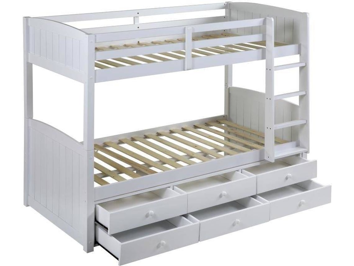 Beliche Separável II VENTE-UNIQUE Anchise (Branco - Madeira - 90x190 cm) | Worten.pt