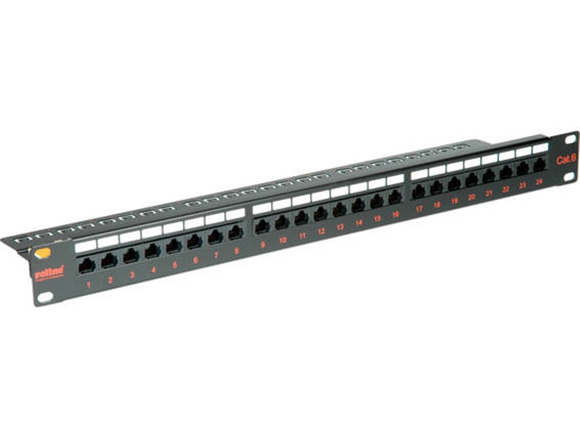 Painel de Conexões ROLINE Cat.6/Class E 19" Patch Panel, 24 Ports, UTP black | Worten.pt