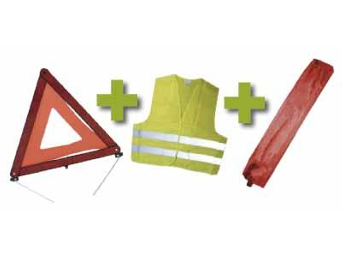 Kit Emergência + Saco Vermelho Mini + Colete Reflector + Triângulo De ...