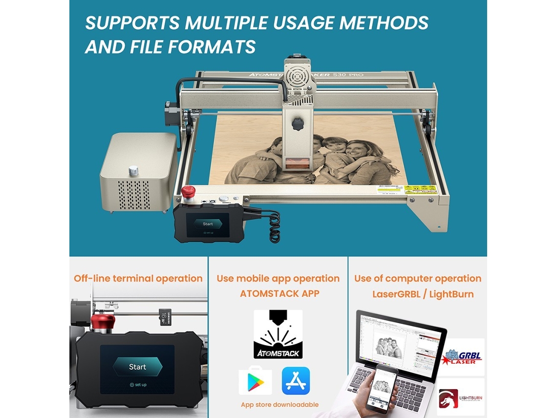 Laser Engraver Cutter Atomstack Maker S30 Pro 33W Laser Power Air ...