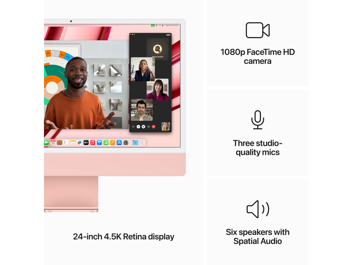 iMac APPLE Rosa (24'' - Apple M3 10-core - RAM: 8 GB - 512 GB SSD - GPU ...