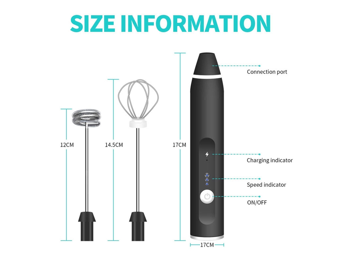 Batedor de Leite Elétrico sem Fio Portátil Usb para Cappuccino | Worten.pt
