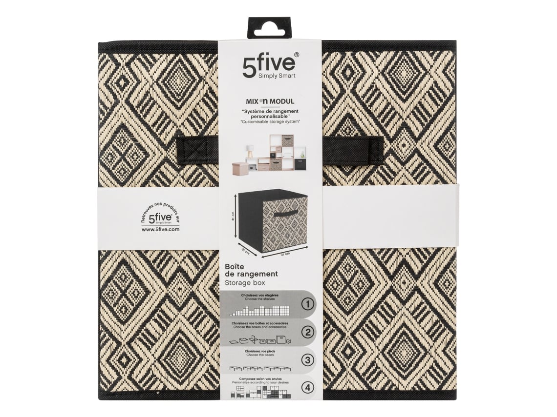 Cesto em Tecido 31X31Cm Mix N Modul Design Preto e Branco 5 FIVE SIMPLY ...
