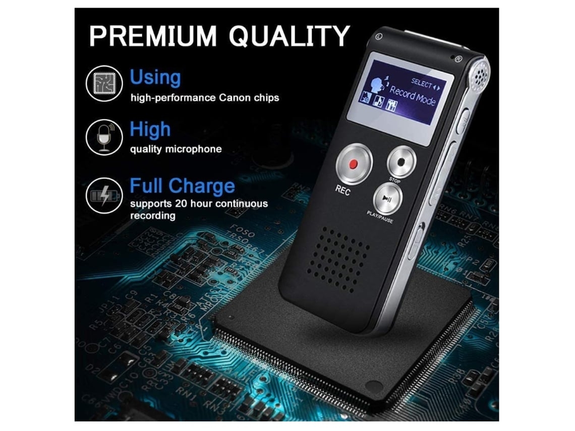 Gravador de Voz Digital Gravador de Áudio de 8 Gb Mini Gravador ...