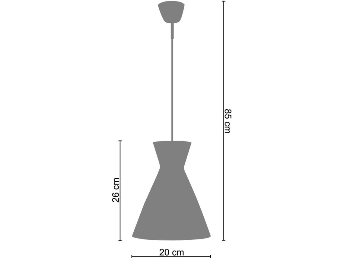 Candeeiro de Suspensão TOSEL Conical (Azul - E27 - Máx. 40W - Vidro ...