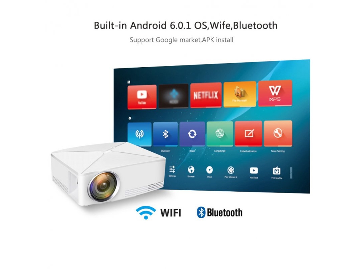 Projetor Vivibright Gp80 Led Video Game Beamer Gp80Up Android 6.0 Alto ...