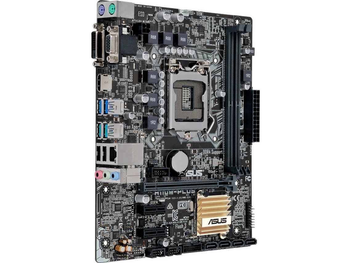 Motherboard ASUS H110M-Plus (Socket LGA 1151 (Socket H4) - Intel H110 - Micro ATX) | Worten.pt