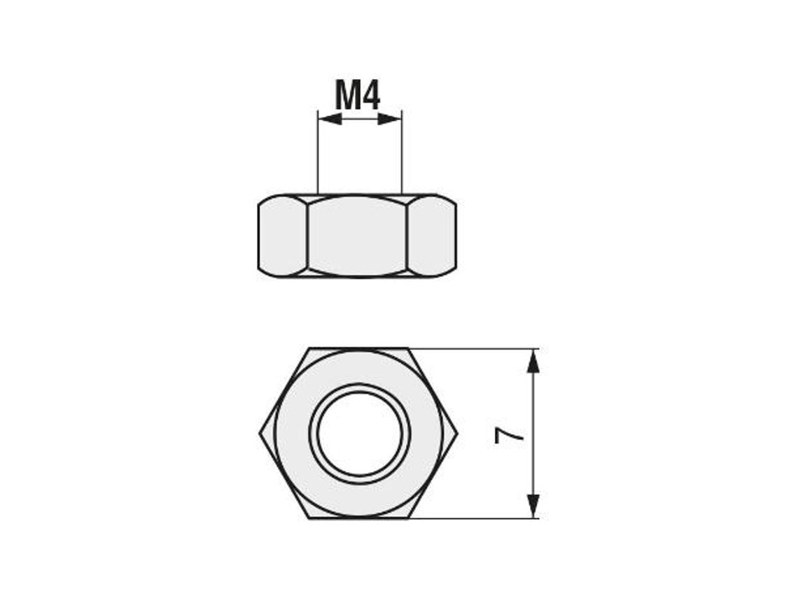 Tuerca hexagonal din 934 inoxidable a2 metrica m-4 (caja 100) | Worten.pt