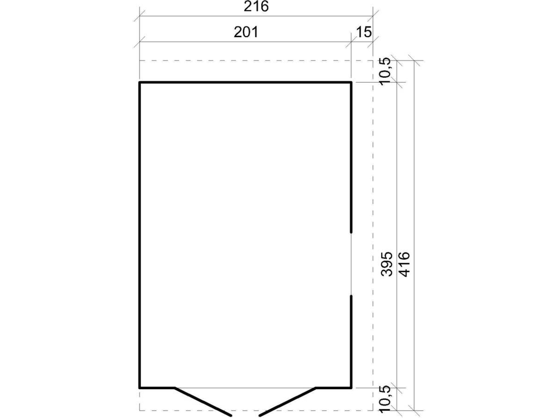 Abrigo de Jardim de Madeira TIMBELA M340 com Janelas e sem Parede ...