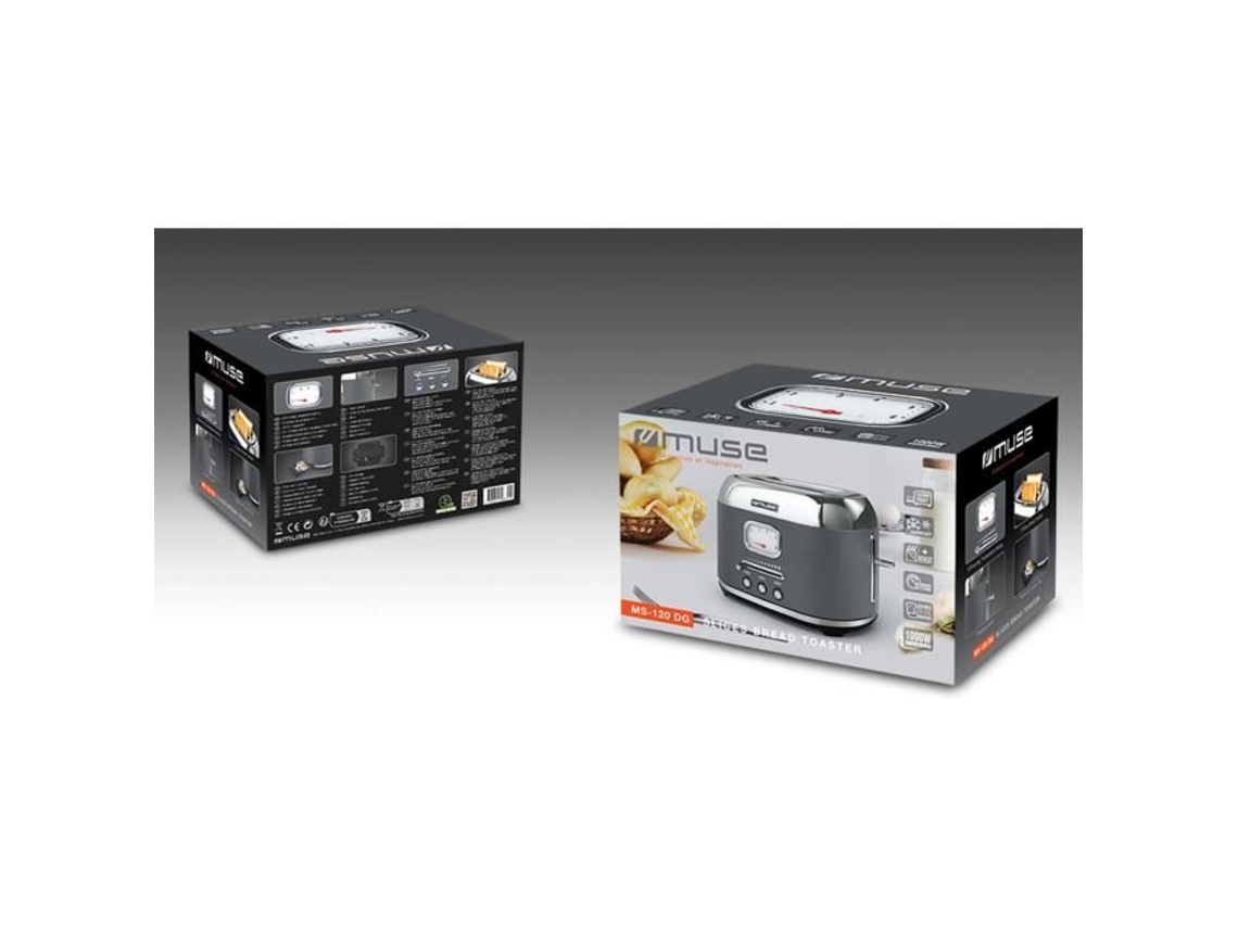 MUSE Ms-120 Dg Torradeira com 2 Slots 1000W Cinza | Worten.pt