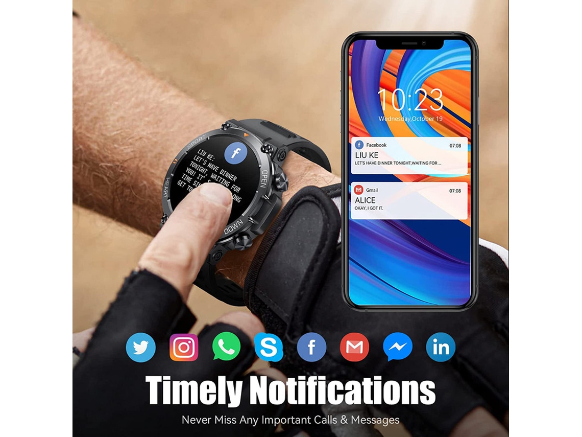 Smartwatch CHRONUS K56 negro | Worten.pt