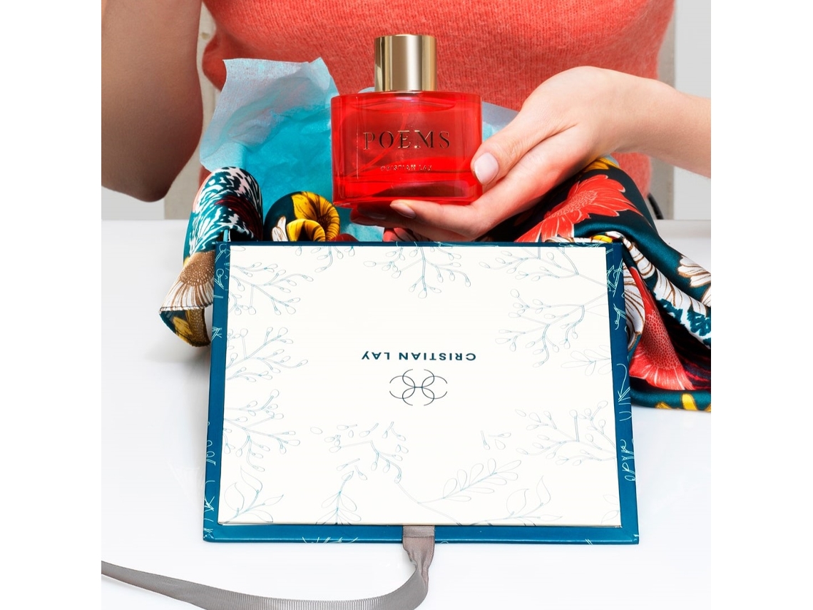 Coffret CRISTIAN LAY Poems + Lenço Floral + 1 Caixa de Presente Azul ...