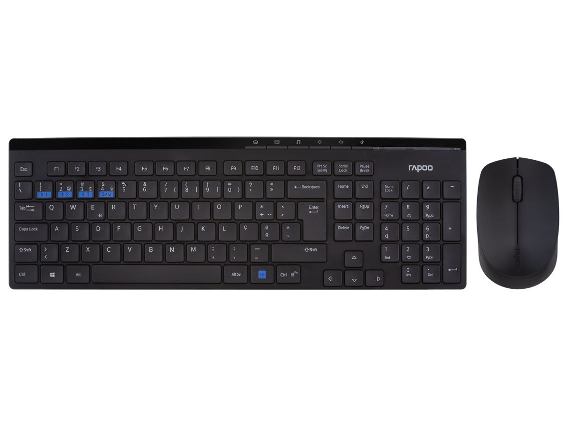 Teclado + Rato RAPOO 8100M (Bluetooth - 1300 dpi - Ótico - Layout ...