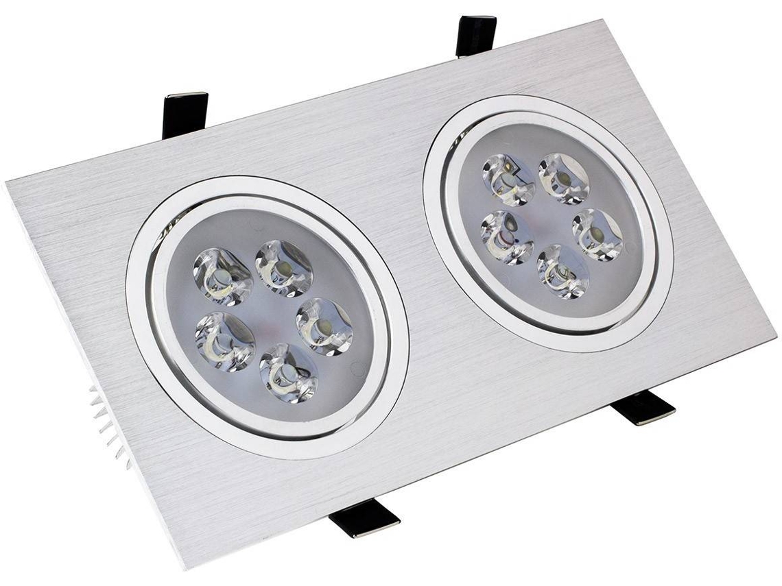 Foco Downlight Led PRISMICA Direccionável Retangular Branco Quente (2 x ...