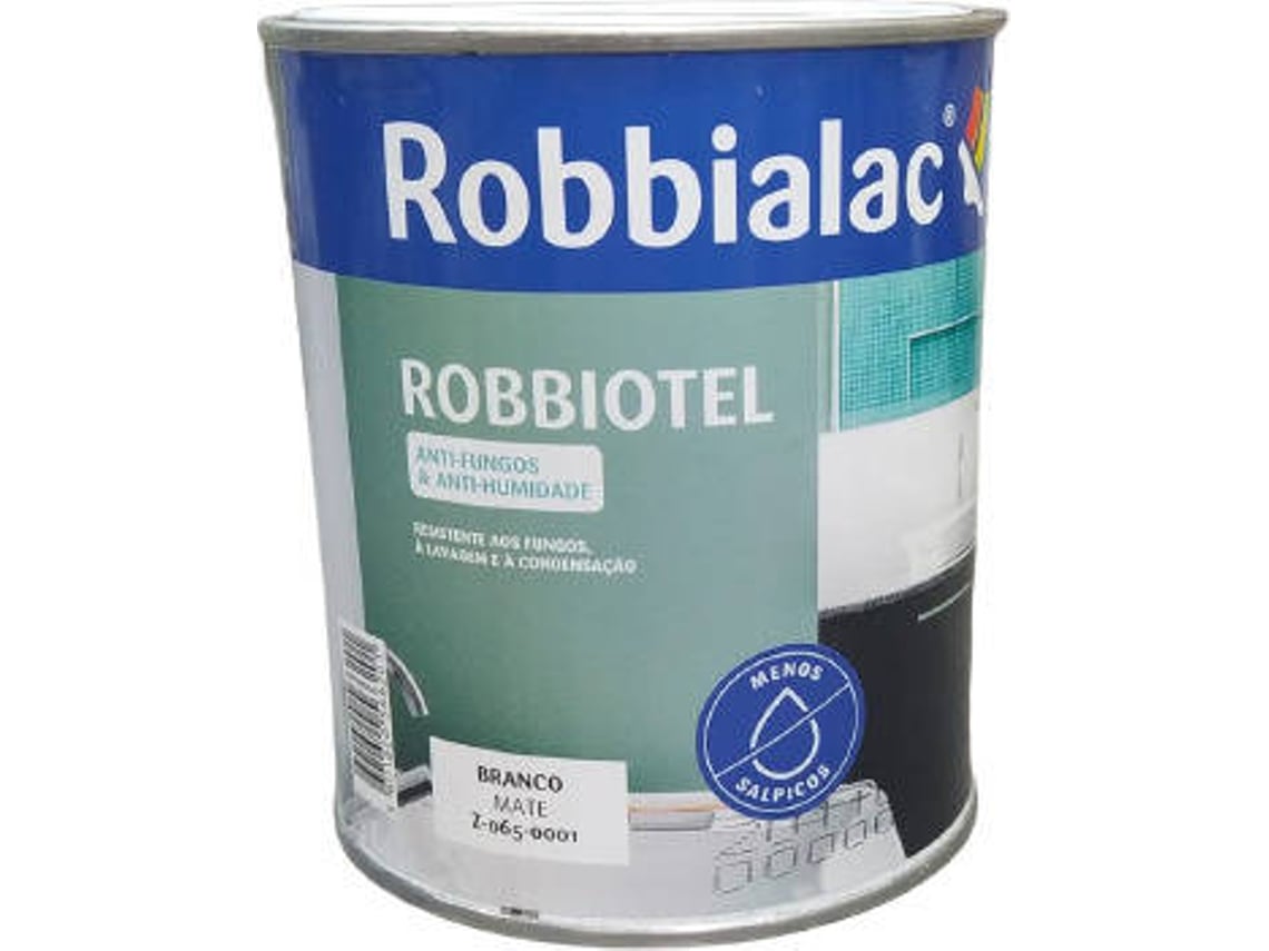 Tinta Aquosa Especial Mate ROBBIALAC Robbiotel (Branco - 750 ml ...