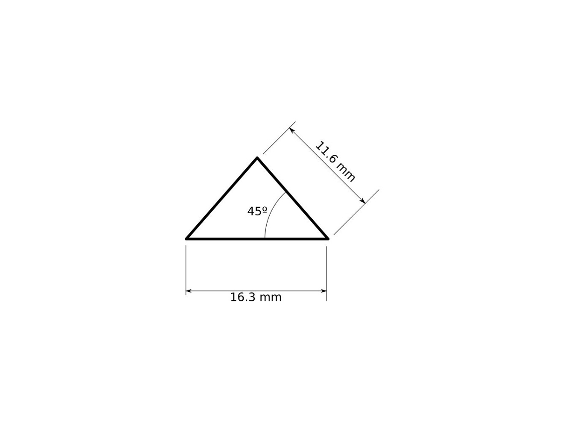 Pack x4 Perfil de Alumínio Triangular 1M de Comprimento (11,6mm x 16 ...