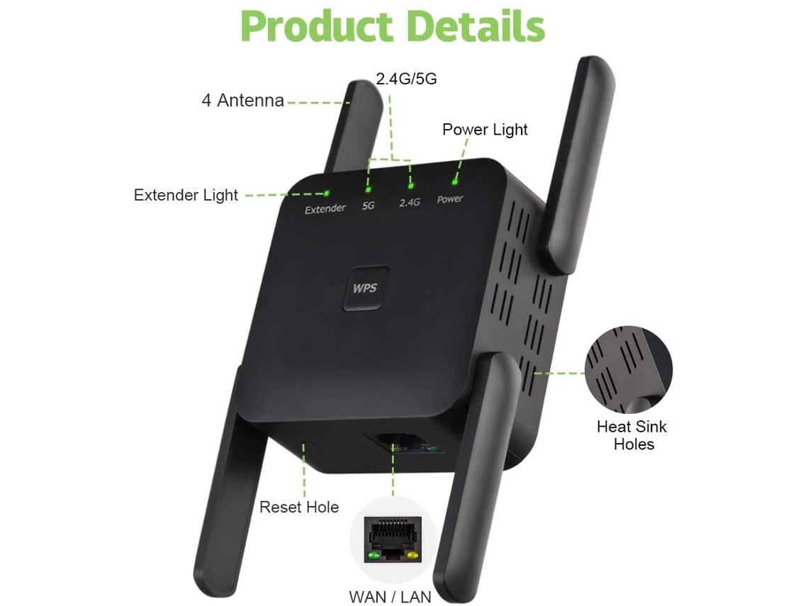 5 Ghz Wifi Extender Long Range Wireless Wifi Booster Adaptador Ac1200 ...