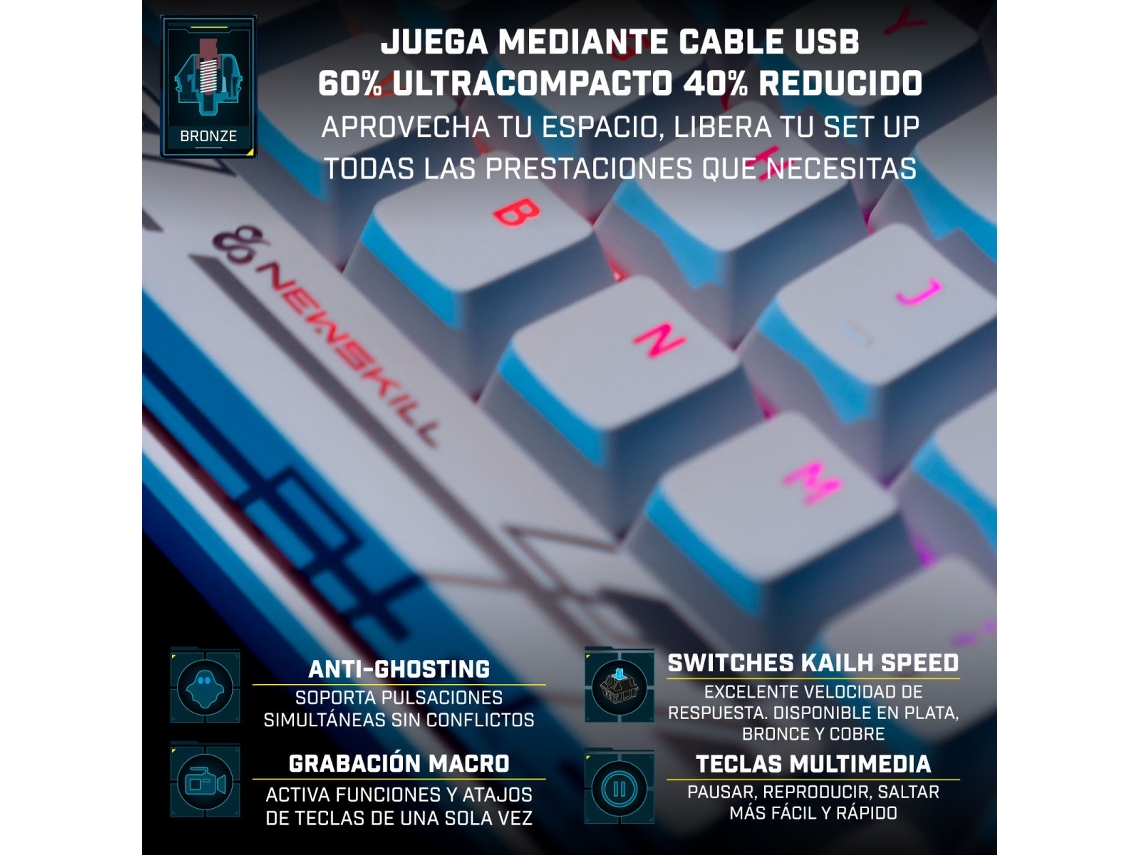 Teclado Gaming NEWSKILL Pyros Speed Pro Ivory RGB | Worten.pt