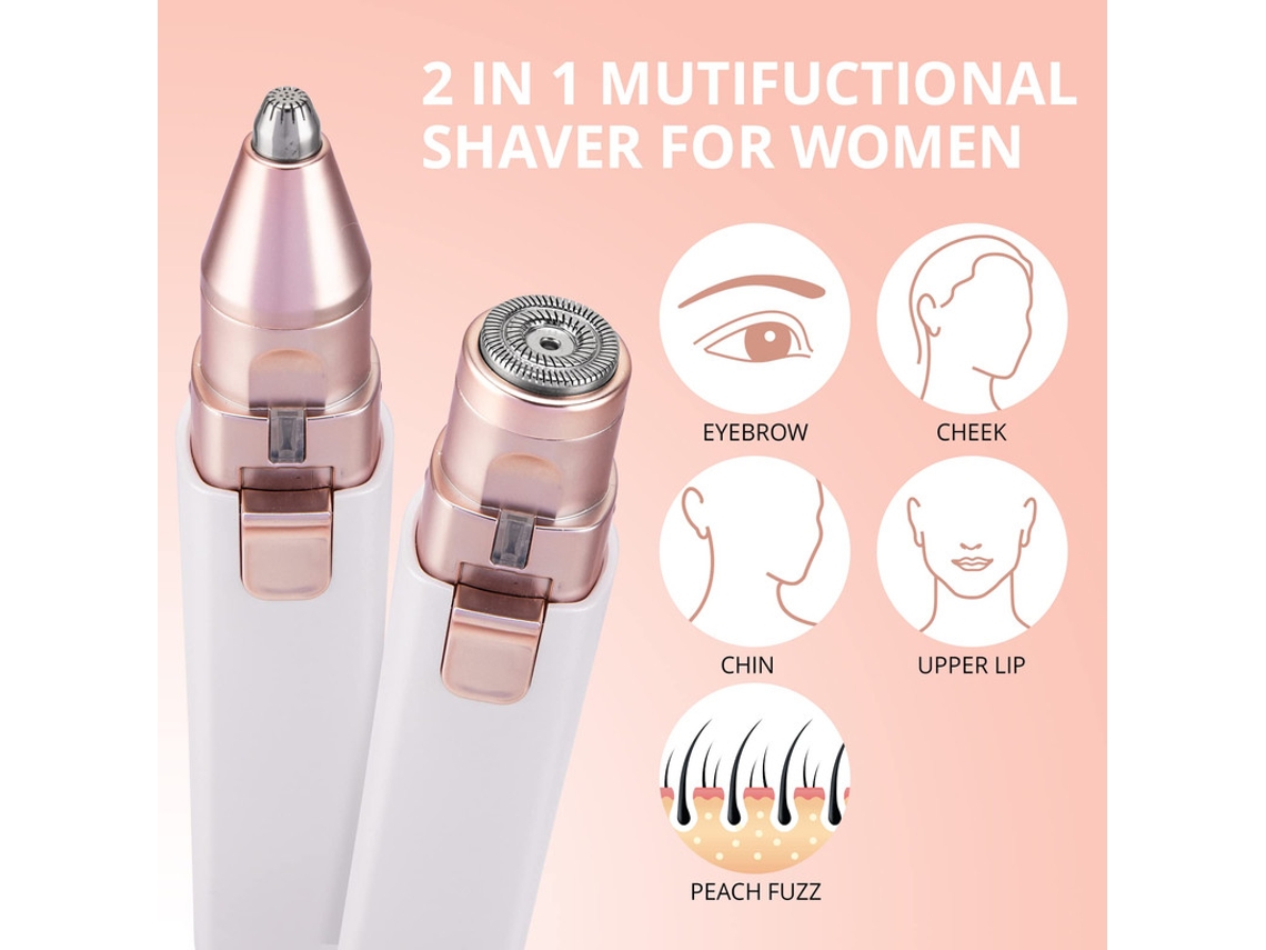 Depilador de Sobrancelha Elétrico 2 em 1 para Mulheres Aparador para Rosto e Corpo ENZONS ...