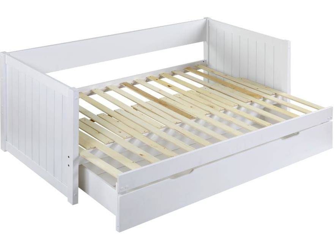 Cama Dupla com Gaveta Alfiero VENTE-UNIQUE (Branco - Aglomerado e ...