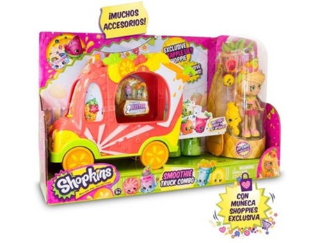 Carro de Brincar GIOCHI PREZIOSI Shopkins Roulote de Smoothies e boneca ...