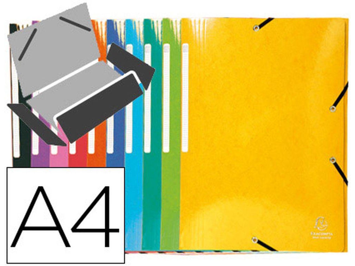 55929E :PASTA EXACOMPTA DE ELASTICOS DIN A4 3 ABAS CARTOLINA CORES ...