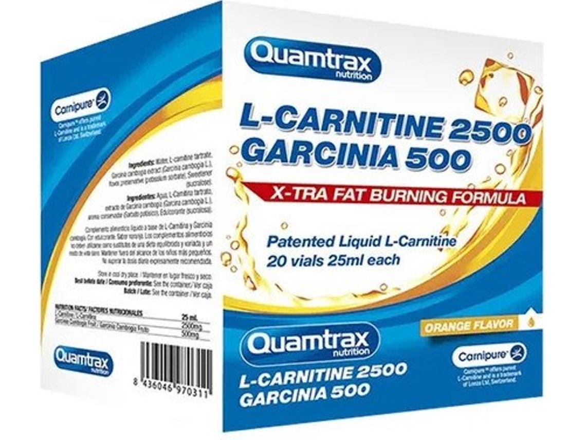 Suplemento Alimentar QUAMTRAX L Carnitina Arcinia 500 20 Viales (20 Ml - Naranja) | Worten.pt