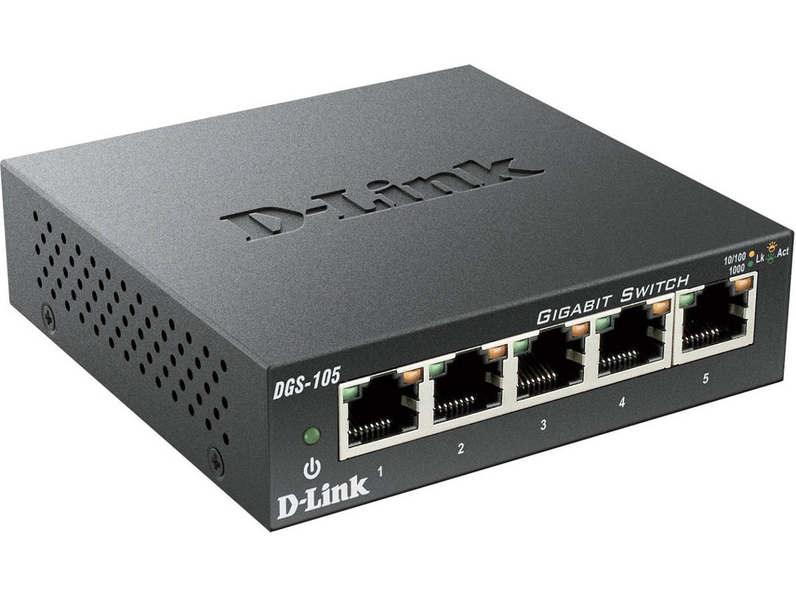 Switch D-LINK DGS-105 (5 Portas Gigabit - 1000 Mbps) | Worten.pt