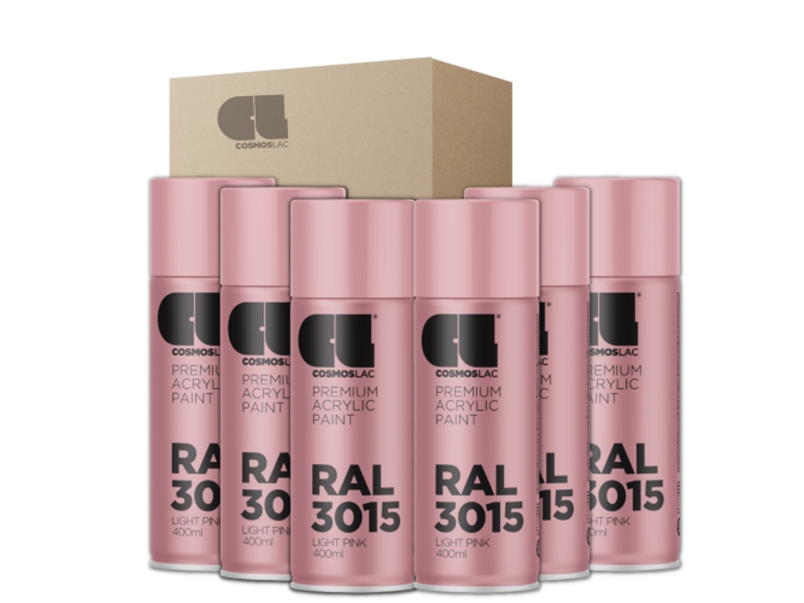 6 X Spray Acrílico Brilhante Premium Ral Cosmos Lac 400 Ml (Ral 3015 ...