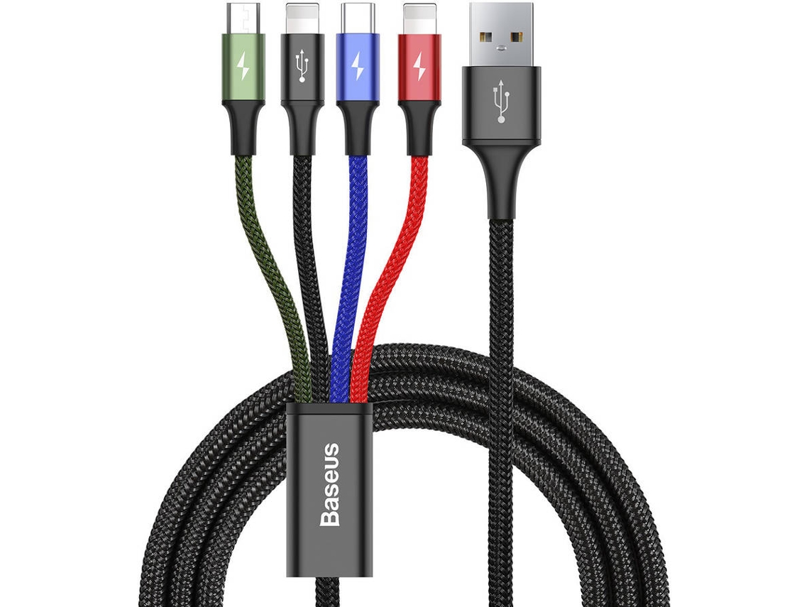 Cabo BASEUS 2X Lightning + USB C + Micro USB | Worten.pt Cabo BASEUS 2X Lightning + USB C + Micro USB | Worten.pt
