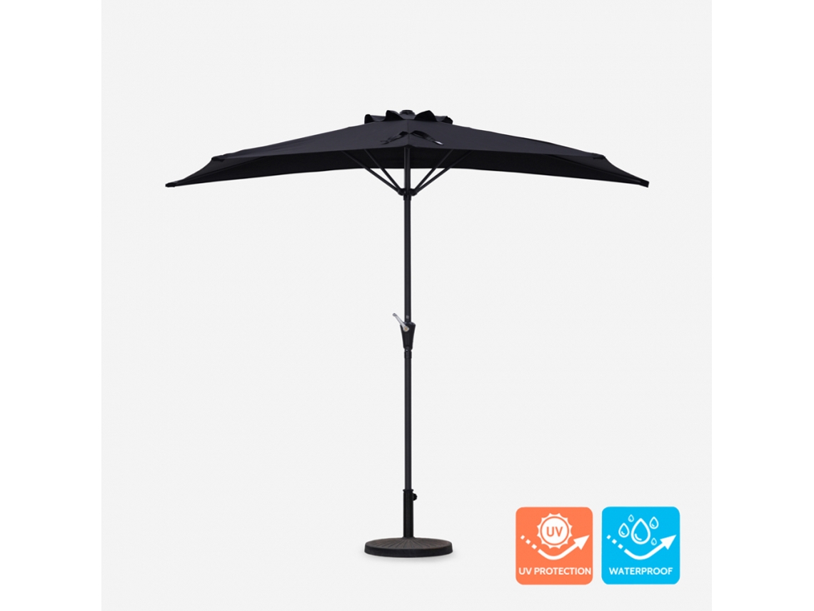 Guarda-sol preto de parede apoio muro varanda terraço preto Kailua ...