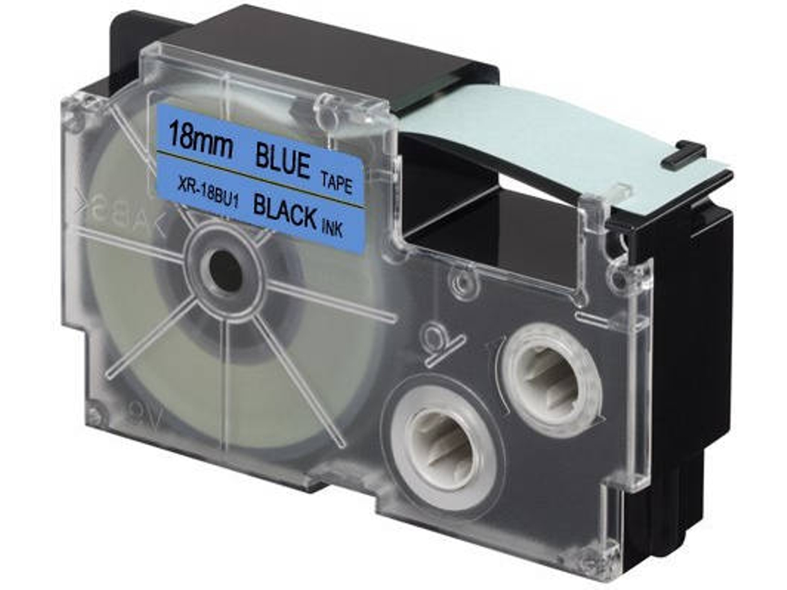 Cassete de Fita de Etiquetar CASIO XR-18BU1 Preto sobre azul | Worten.pt