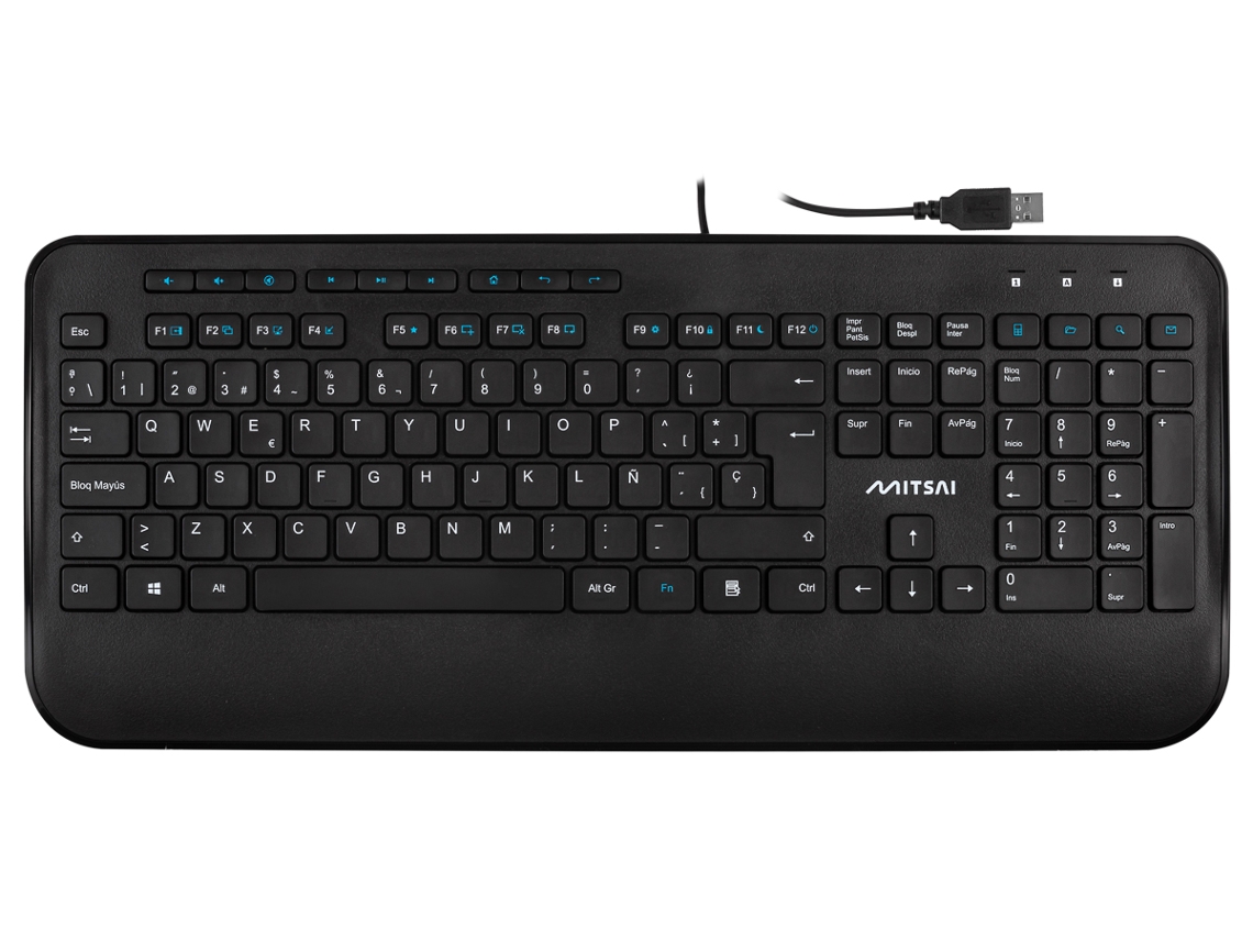 Teclado MITSAI Q200 (USB - Layout Espanhol - Preto) | Worten.pt