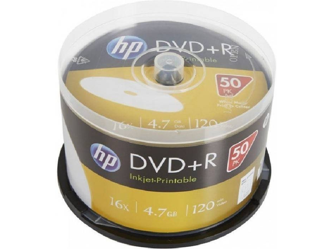 DVD+R HP 120Min 4,7GB Cake box (50 unidades) | Worten.pt