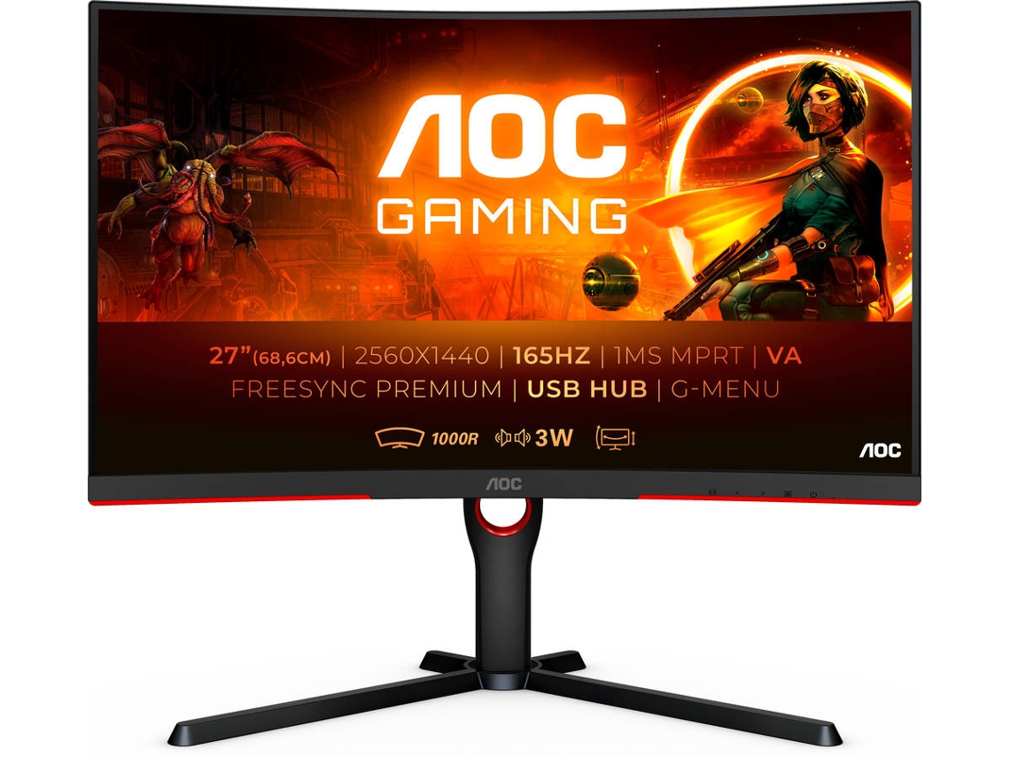 Monitor Gaming Curvo AOC CQ27G3SU (27'' - 165 Hz - 1 ms - FreeSync ...