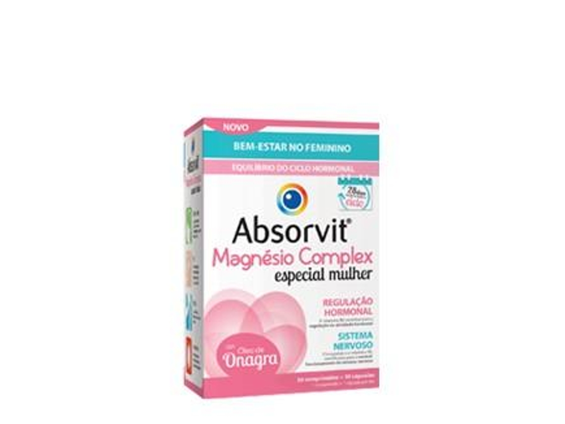 Absorvit Magnésio Mulher 30 Comprimidos + 30 Cápsulas | Worten.pt