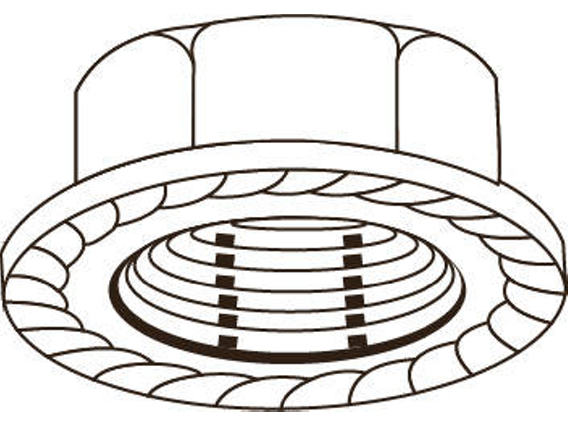 Porca Sextavada Falsa Anilha Serrilha CHEMITOOL FASTENERS Din 6923 M10 ...