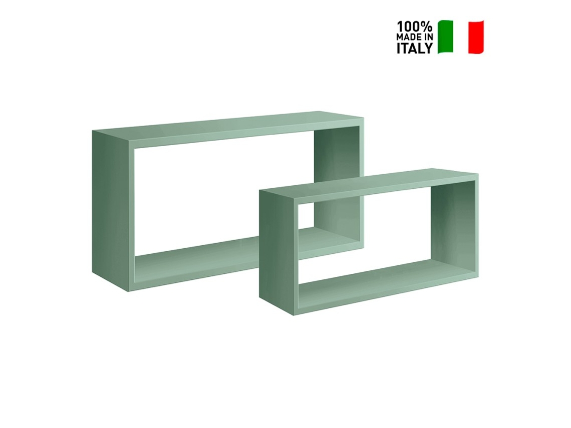 Conjunto de 2 prateleiras de parede de cubo retangulares prateleira ...