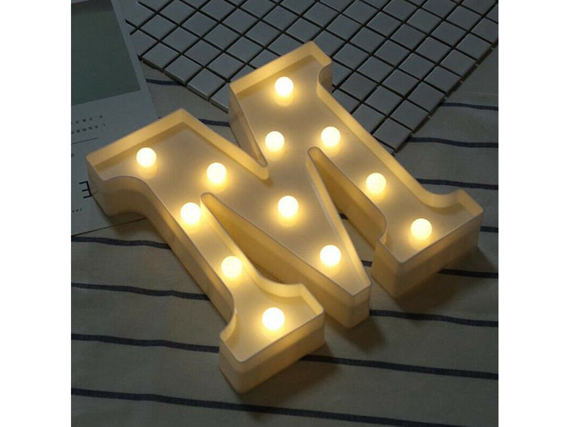(M) LETRA DE LETRA DE LED LETTRA LIGHTS LIGHT UP UP PLÁSTICA BINDERNHY ...