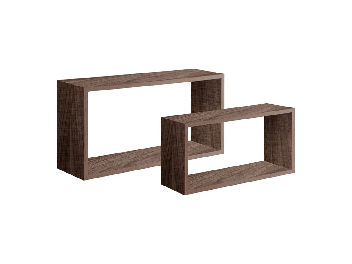 Conjunto de 2 prateleiras de parede de cubo retangulares prateleira ...