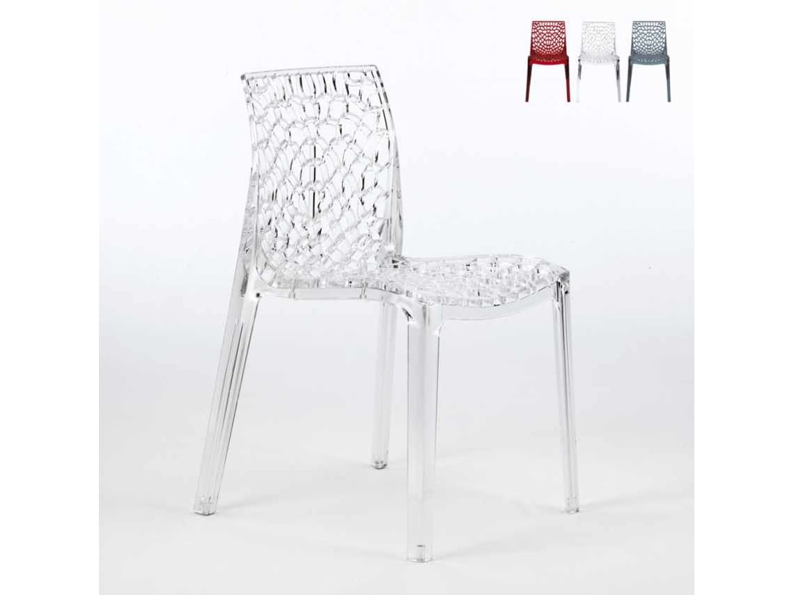 16 Cadeiras empilháveis transparente para bares e restaurantes Gruvyer ...