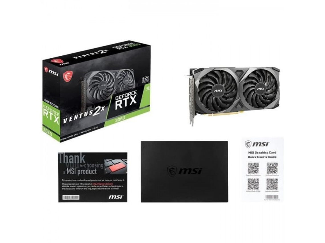Placa Gráfica MSI Rtx 3060 Ventus 2X 912-V397-039 Lhr (12 GB Oc) | Worten.pt