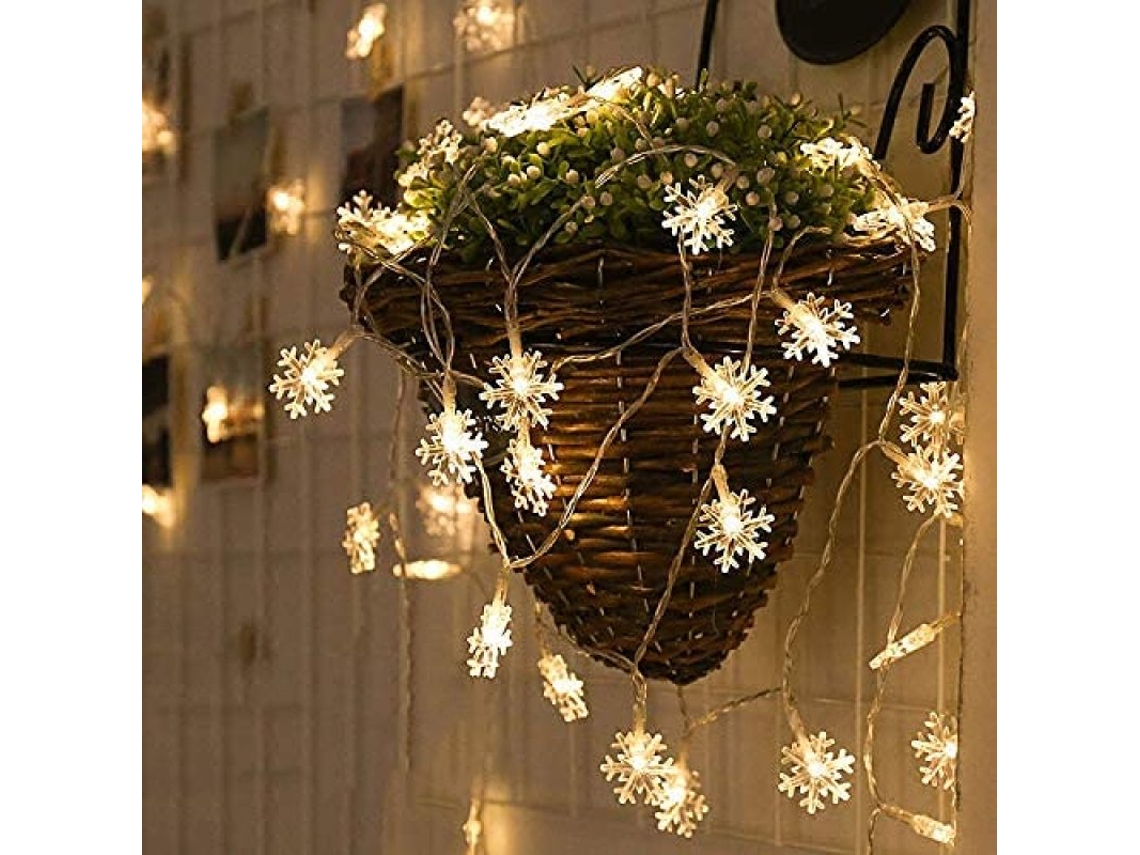 Luzes de Fada de Floco de Neve 40 Luzes de Fada Led Operadas Por ...